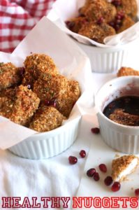 Coconut Oat Crusted Chicken Nuggets & Two Pomegranate Sauces - Marla ...